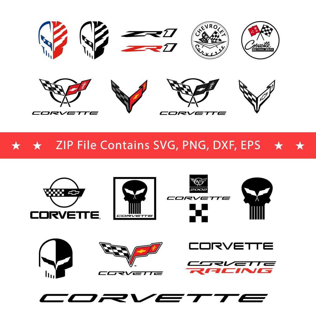 Chevrolet Corvette C8 Z06, Corvette Svg, ZR1 Badges SVG Bundle ...