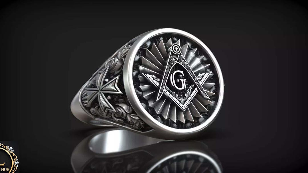 Handmade Masonic Ring, 925 Sterling Silver Freemason Ring, Signet Ring ...