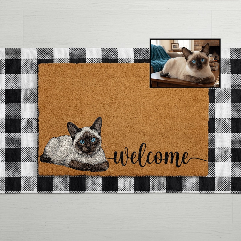 Tuxedo Cat Front Door Mat - Etsy