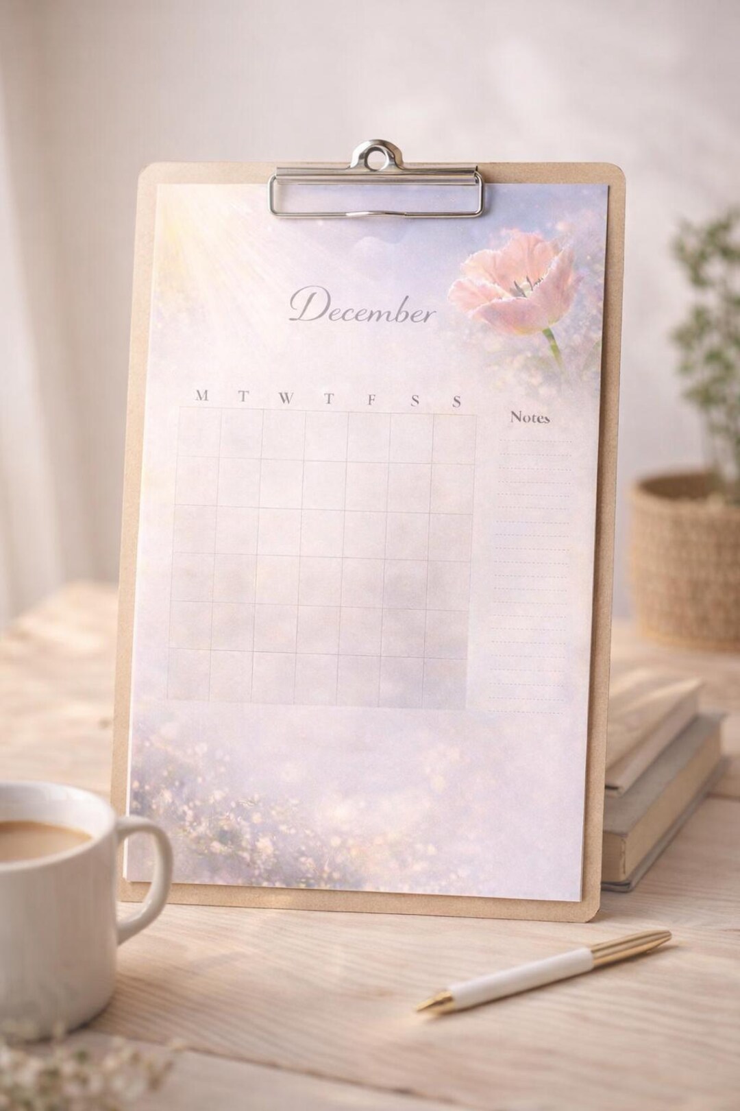 Tulip Monthly Planner | 12 Month Calendar | Printable PDF | A4 Digital ...