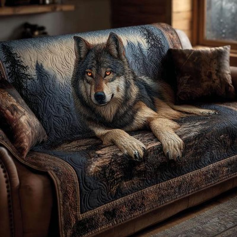 Rustic Wolf Sofa Cover - Etsy