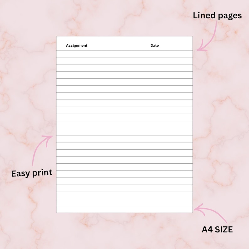 Lined Paper Digital Notebook for Goodnotes | Student Study Journal (PDF ...
