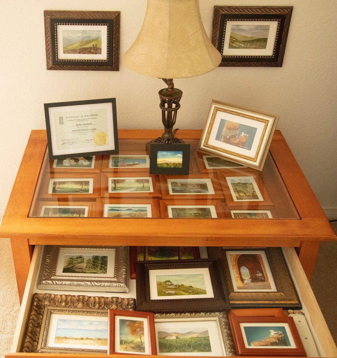 Mini Watercolor Small Art Miniature Paintings Framed Artwork - Etsy