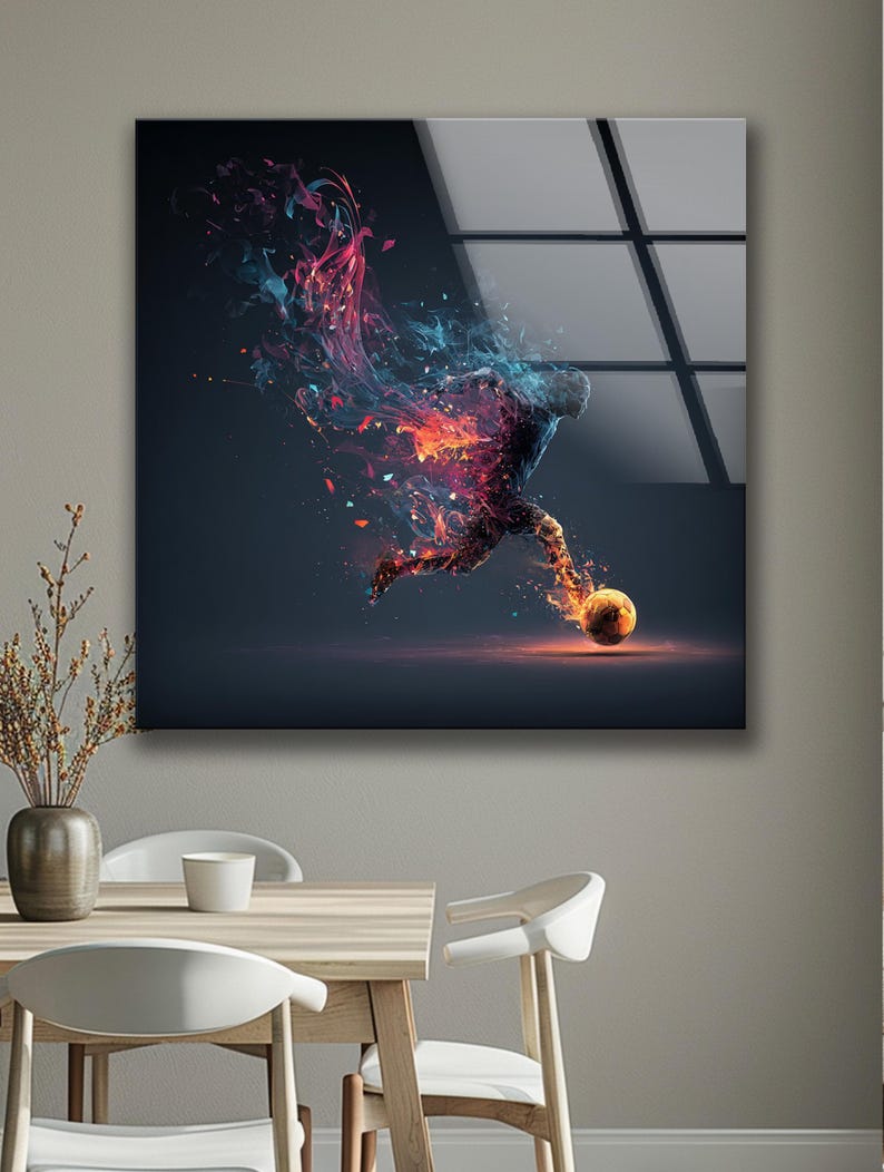 Soccer Player Wall Art Dynamic Sports Decor - Etsy
