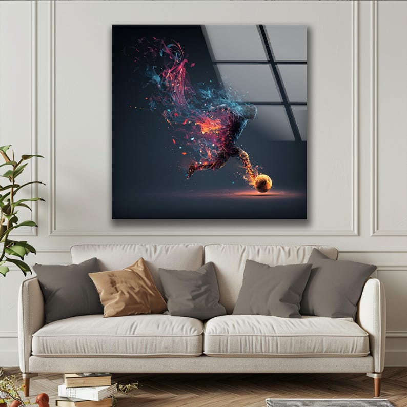 Soccer Player Wall Art Dynamic Sports Decor - Etsy