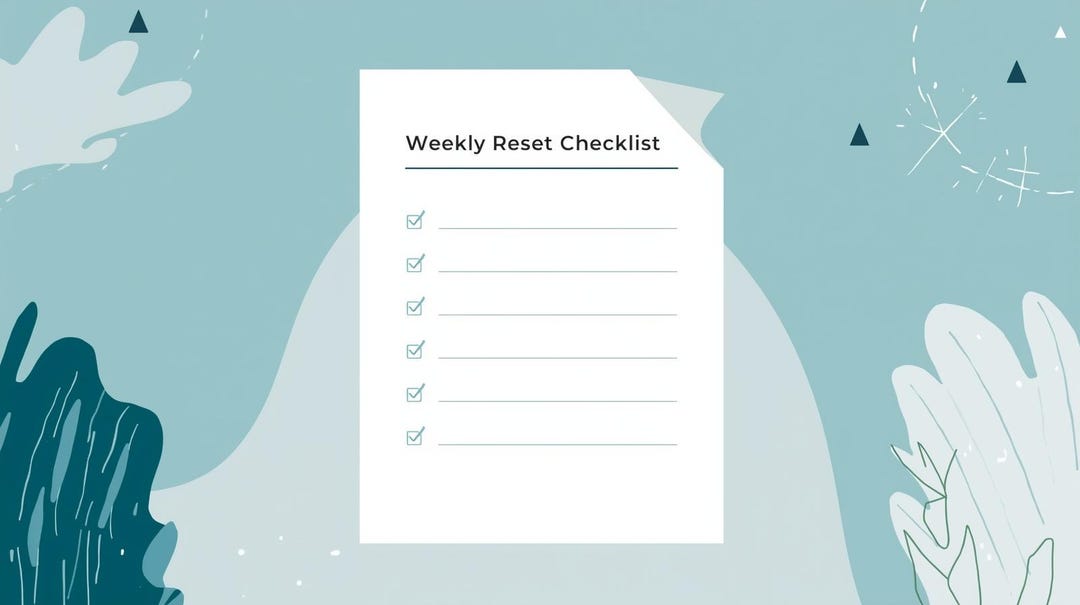 Weekly Reset Checklist - Etsy