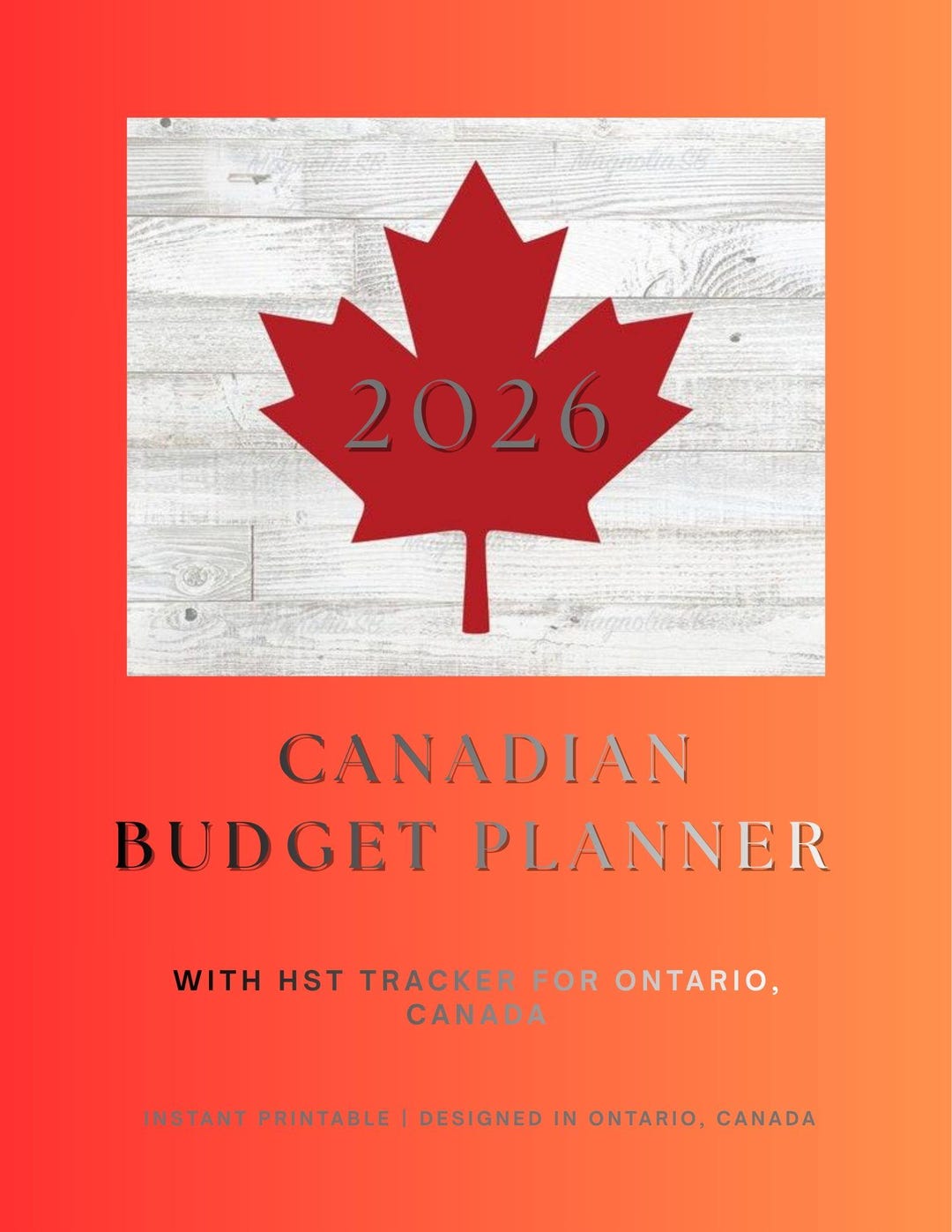 Canadian Budget Planner 2026 With HST Tracker-printable PDF Instant ...