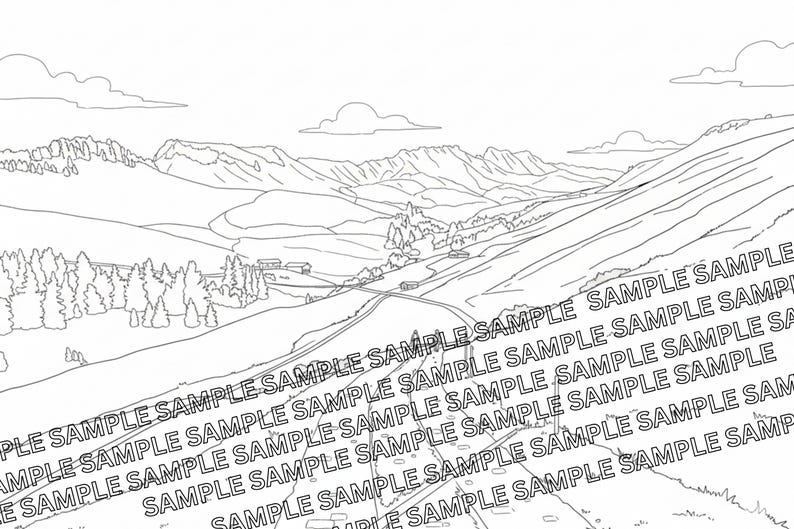 Italy Coloring Book | 32 Landscape Travel Coloring Pages | Dolomites ...