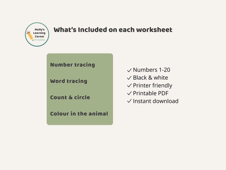 Farm Animals Counting Worksheets Bundle Numbers 1-20 |preschool Maths ...