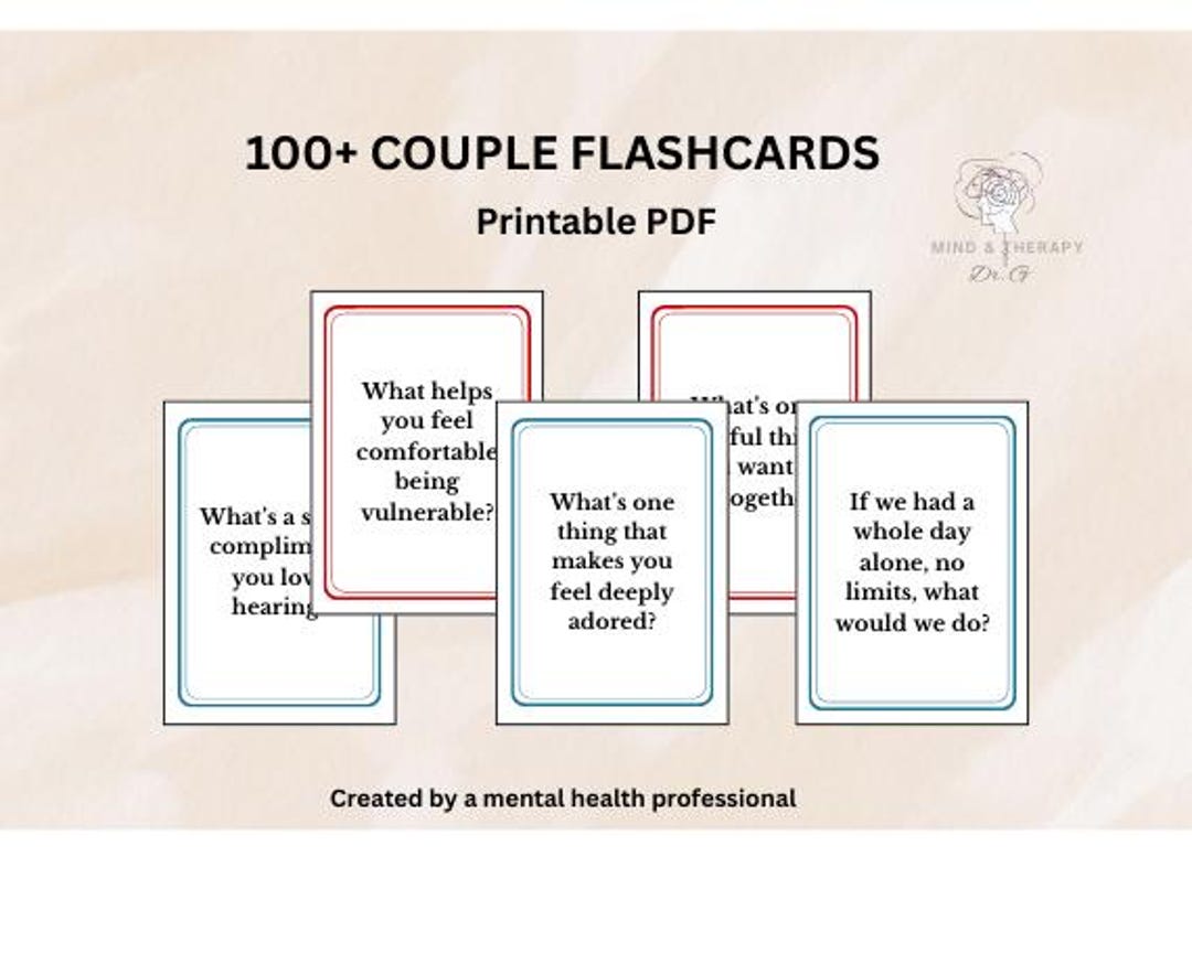 100+ Couple Flashcards | Couple Therapy Cards | Relationship Cards ...