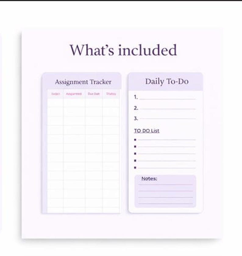Digital Weekly Study Planner PDF | Student Planner | Assignment & Habit Tracker - Etsy