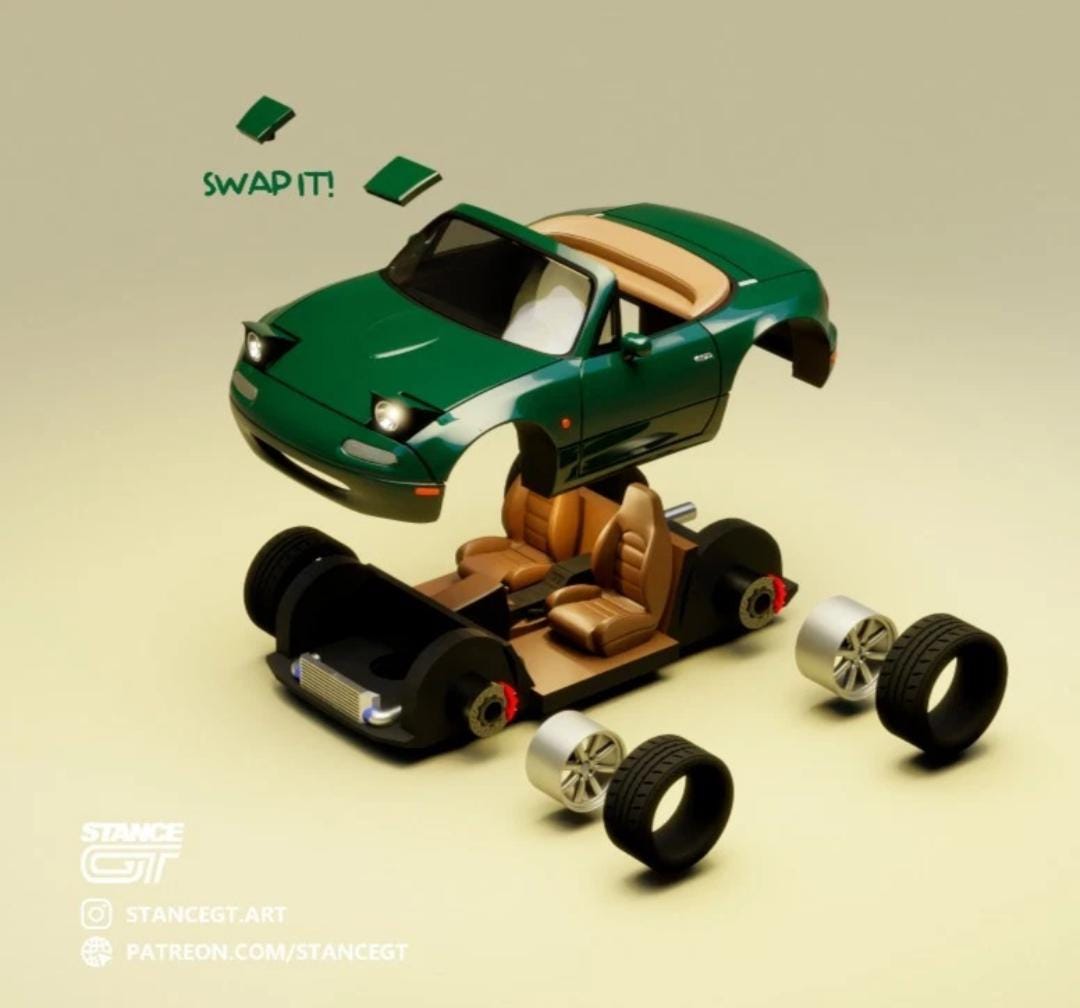 Mazda MX‑5 Model Kit – Handmade 3D Printed Car Model, High‑detail Hobby ...