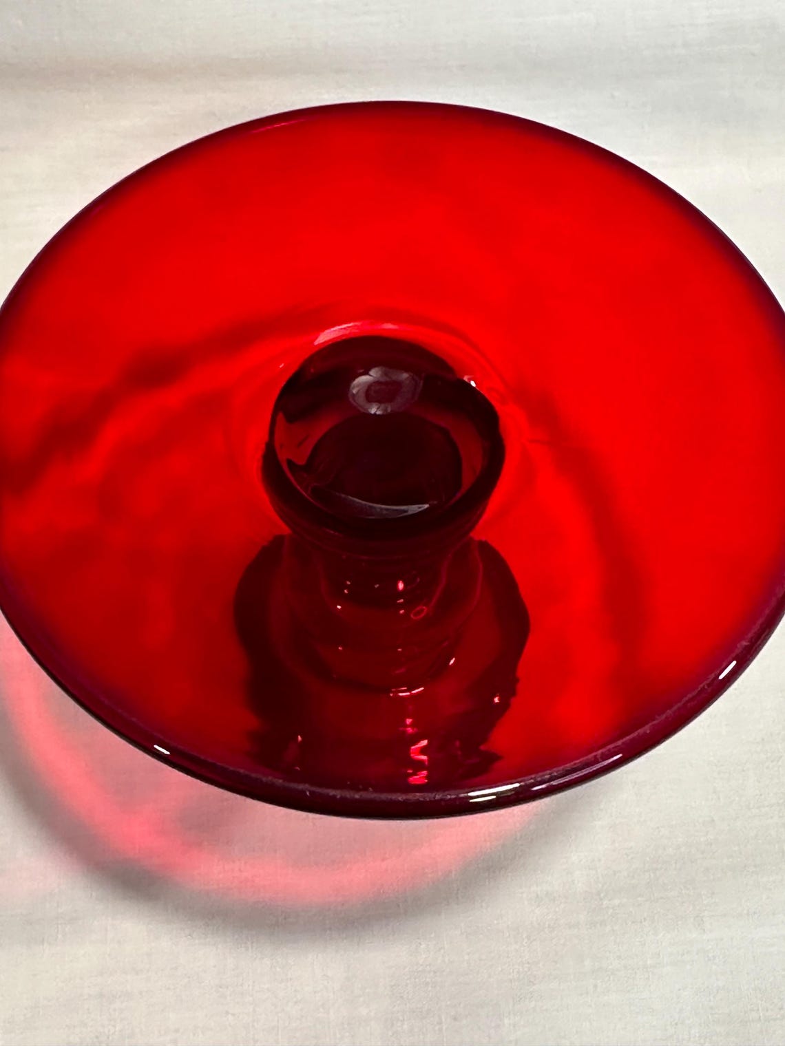 Ruby Red Glass Candlesticks - Etsy