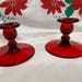 Ruby Red Glass Candlesticks - Etsy