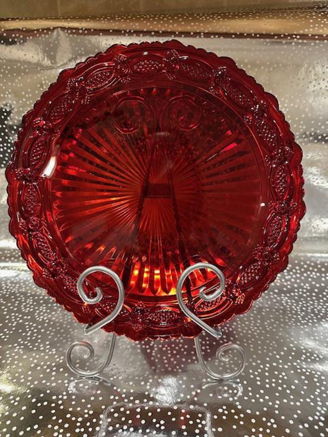 Avon Ruby Red Dinner Plate 1876 Cape Cod Collection Great Valentine ...