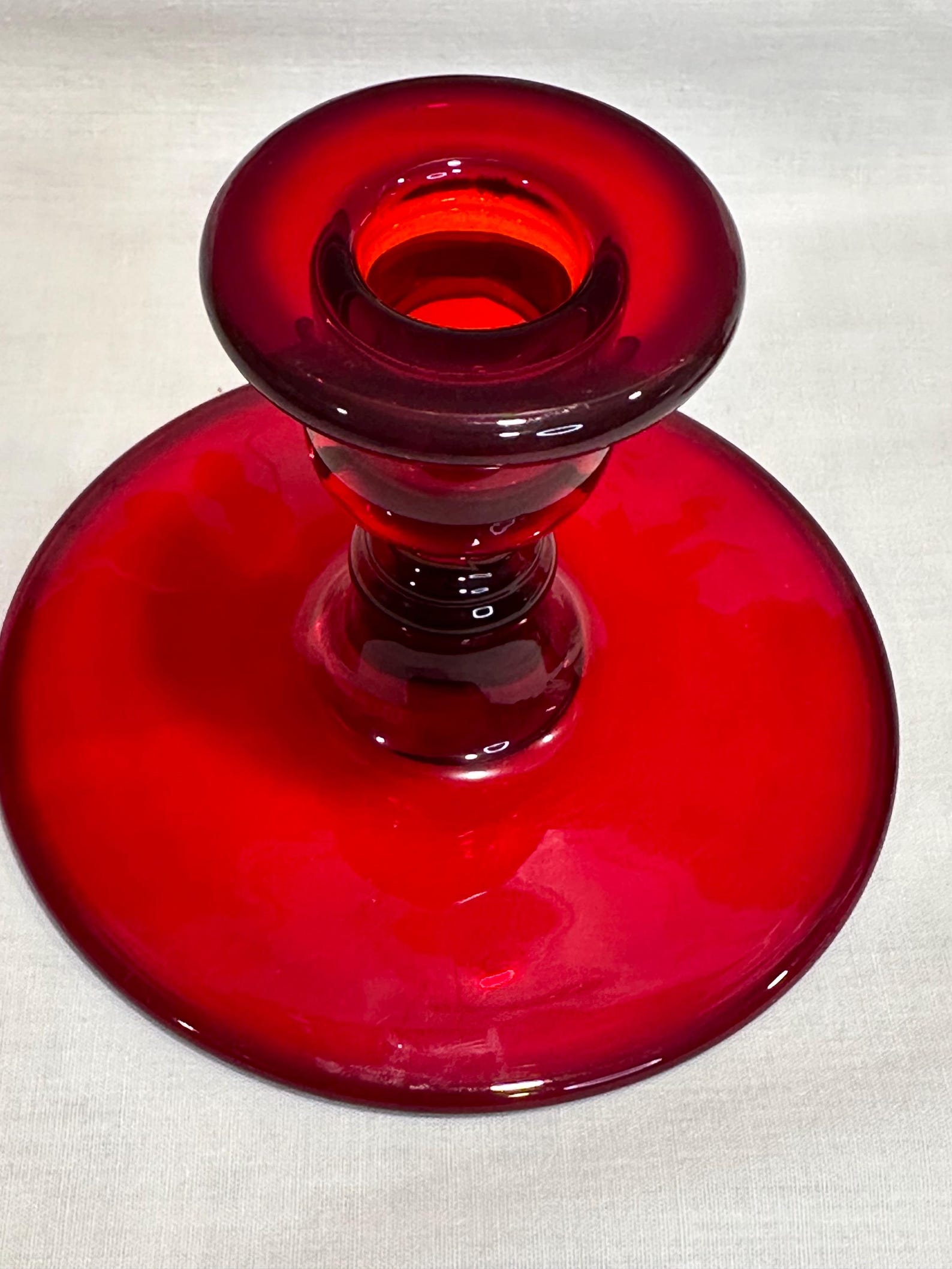 Ruby Red Glass Candlesticks - Etsy