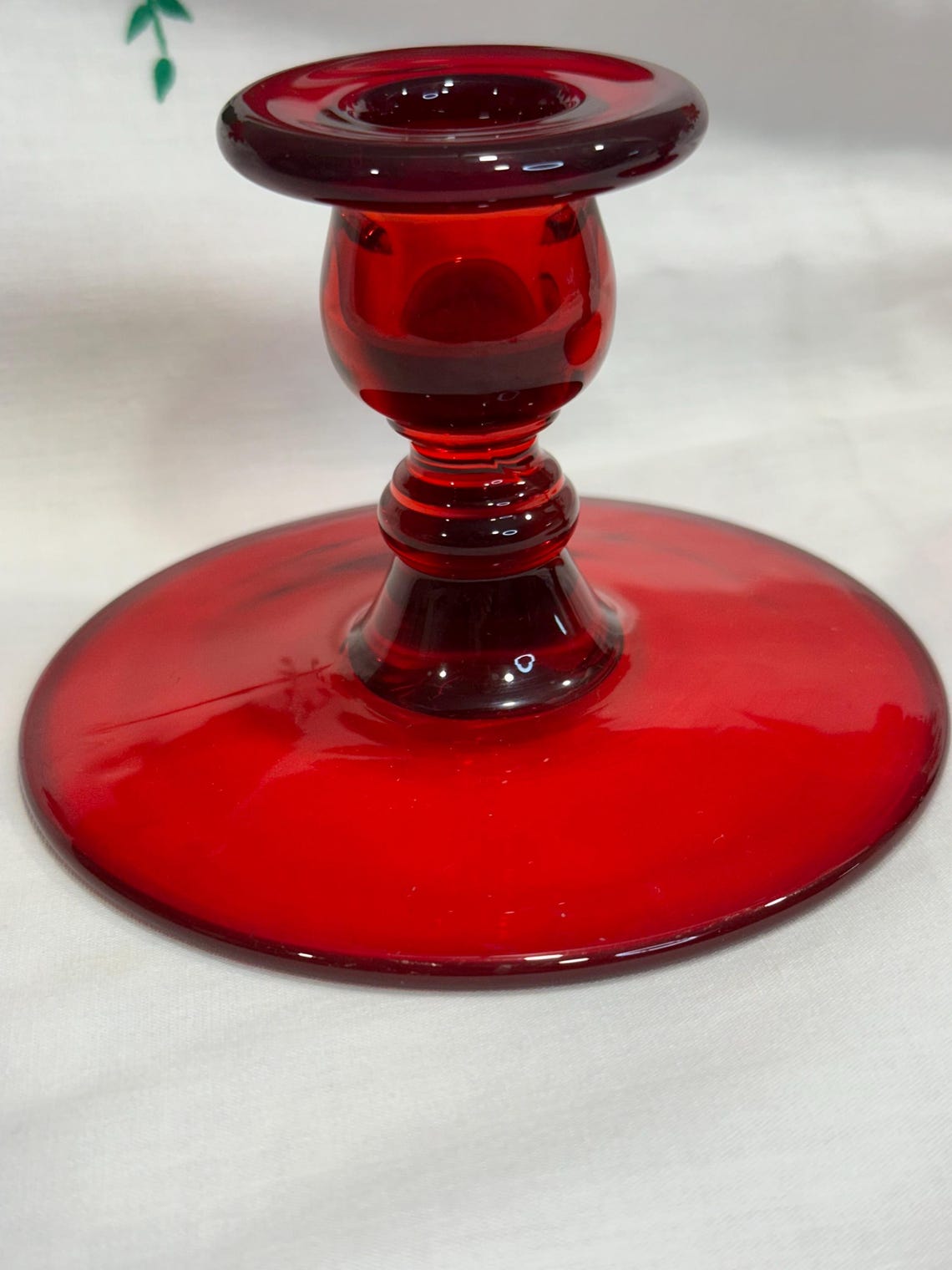 Ruby Red Glass Candlesticks - Etsy