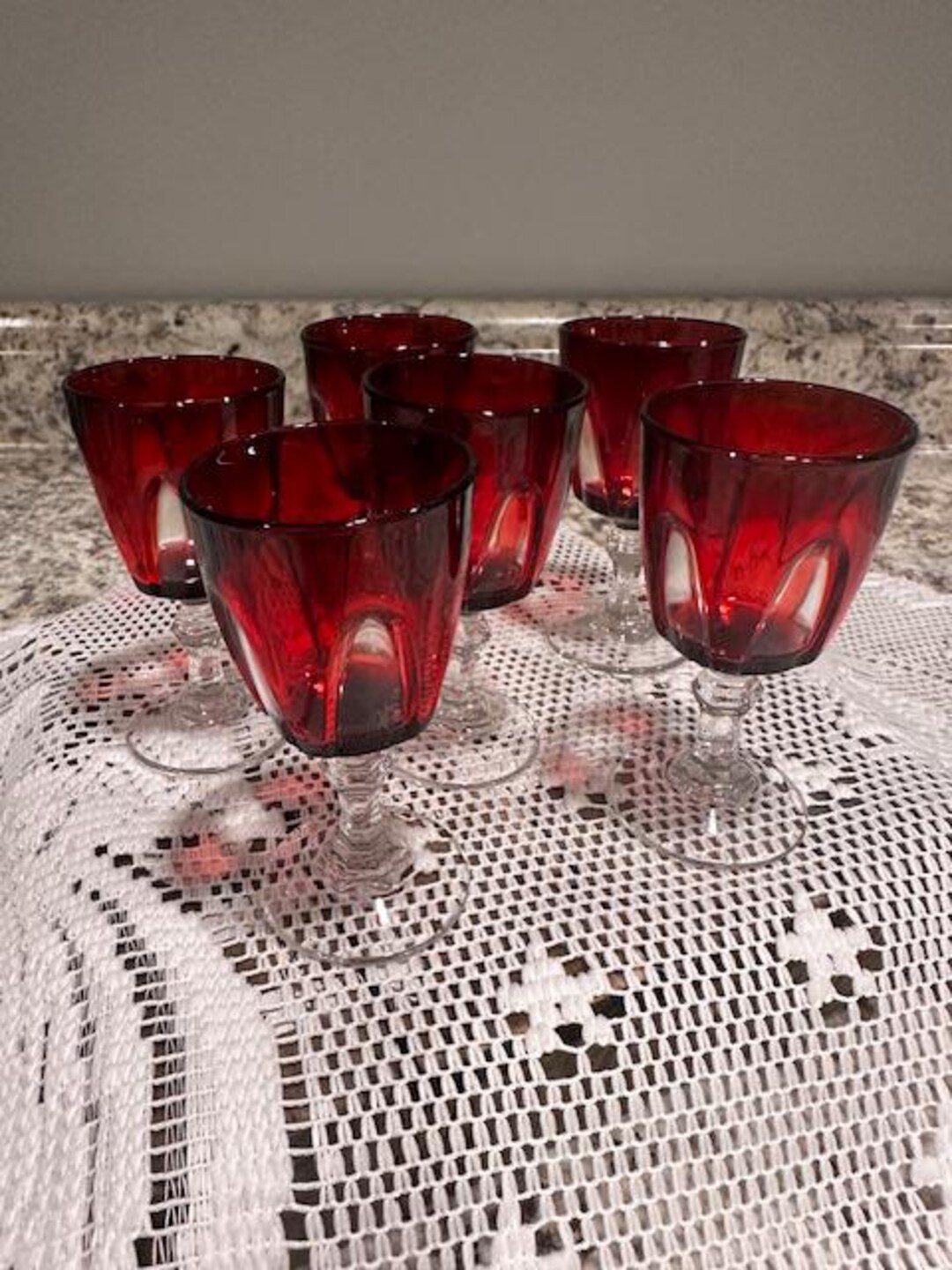 Vintage Crystal Ruby Cordial Glasses / Ruby Red Shot Glasses - Etsy