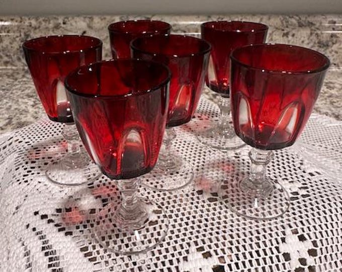 Vintage Crystal Ruby Cordial Glasses / Ruby Red Shot Glasses - Etsy