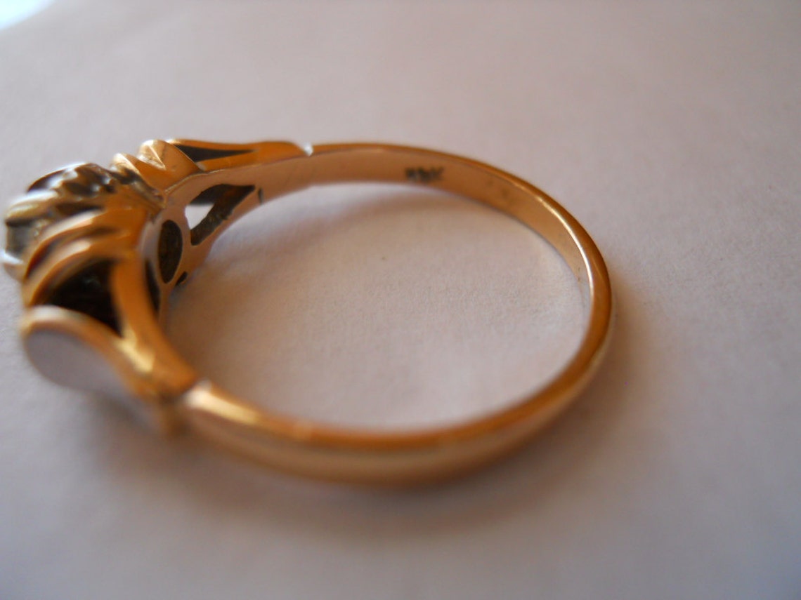 Gorgeous Estate 18K Gold and Diamond Engagement Ring Size 7 - Etsy