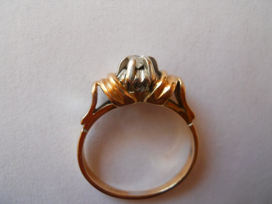 Gorgeous Estate 18K Gold and Diamond Engagement Ring Size 7 - Etsy