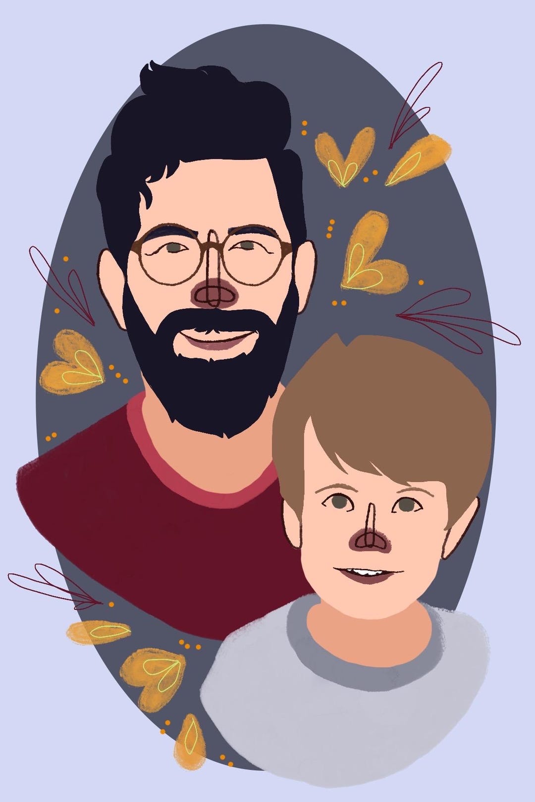 Two People Portrait ~ Custom Digital Portraits, Cute Art Commission - Etsy
