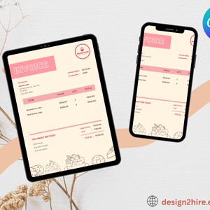 Editable Bakery Invoice Template for Canva—custom Cakes, Cupcakes ...