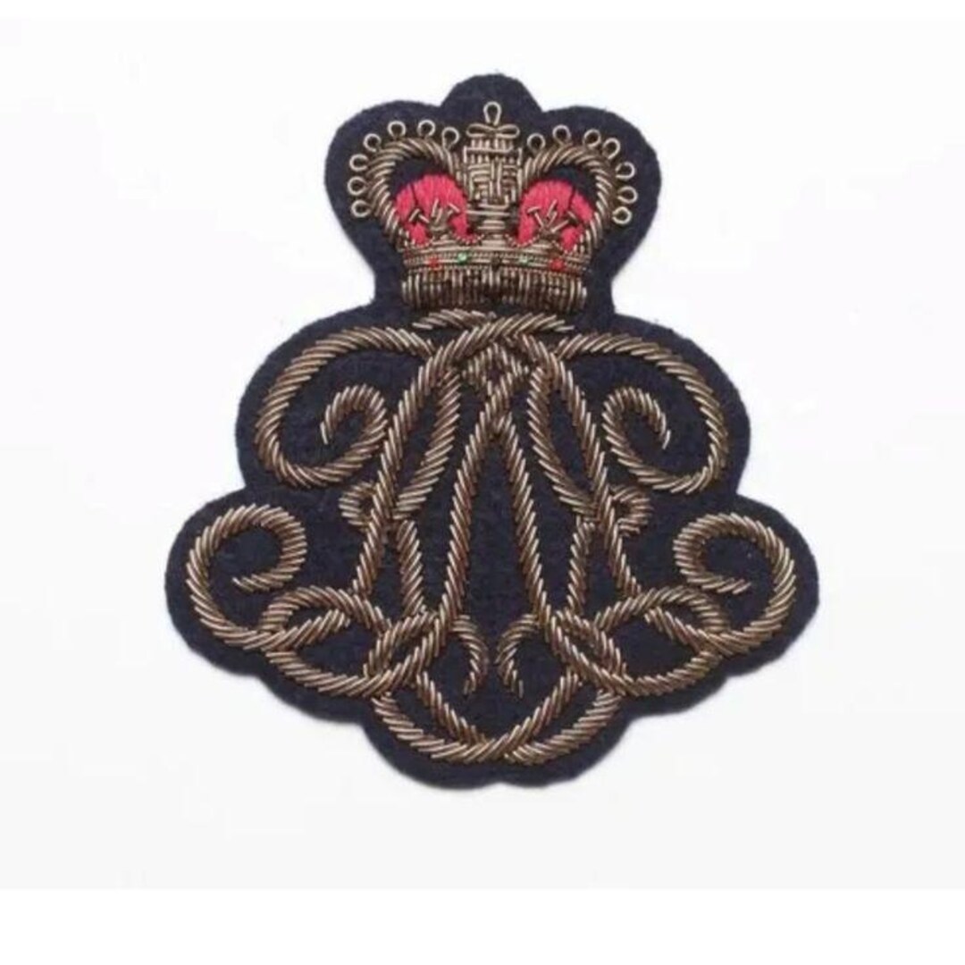 Royal Crown Vintage Bullion Wire Hand Embroidered Crest, Blazer Badge ...