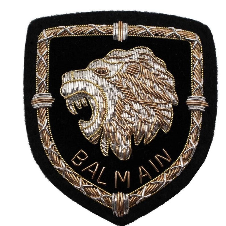 BALMAIN Vintage Bullion Wire Hand Embroidered Crest, Blazer Badge , Sew ...