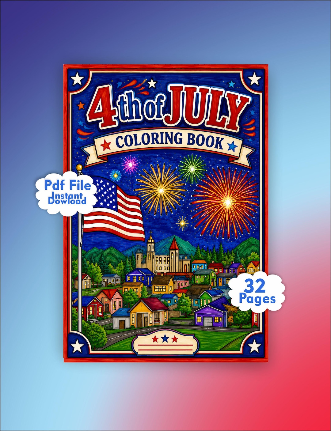 4th of July Coloring Book – 32 Pages (PDF Download) - Etsy