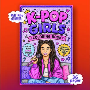 K Pop Girls Coloring Book - 36 Pages (PDF Download) - Etsy