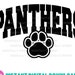 Panthers Arched Block College Varsity Text With Panther Paw SVG PNG Cut ...