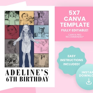 Eras 5x7 Template Editable Concert Poster Grid Eras Themed Birthday ...