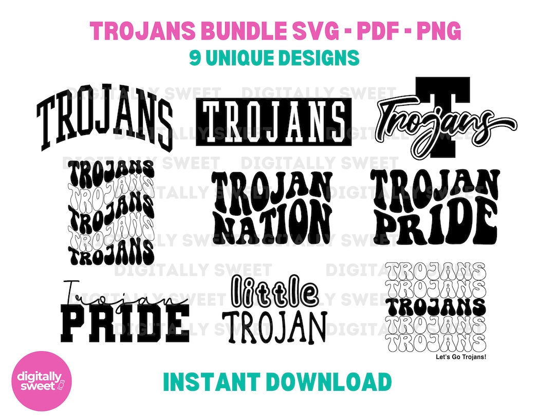 Trojan Shirt Designs Trojan Cut File Bundle Fall Sports School Mascot ...