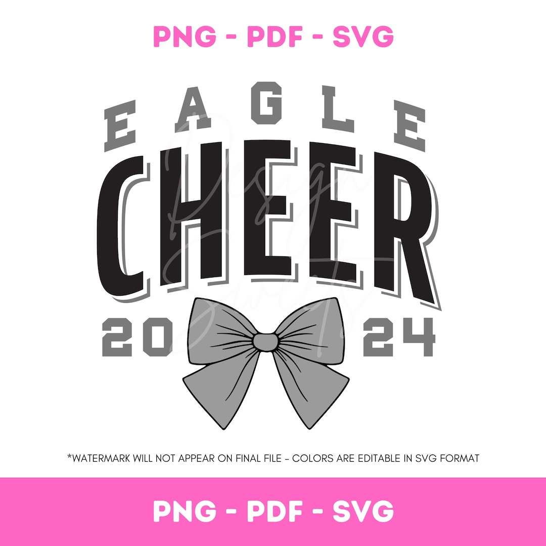 Eagle Cheer Coquette Bow Cut File Eagle Cheerleader Bow Cheer Design ...