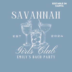Bach Party Logo Template Editable Social Club Logo Girls Club for ...