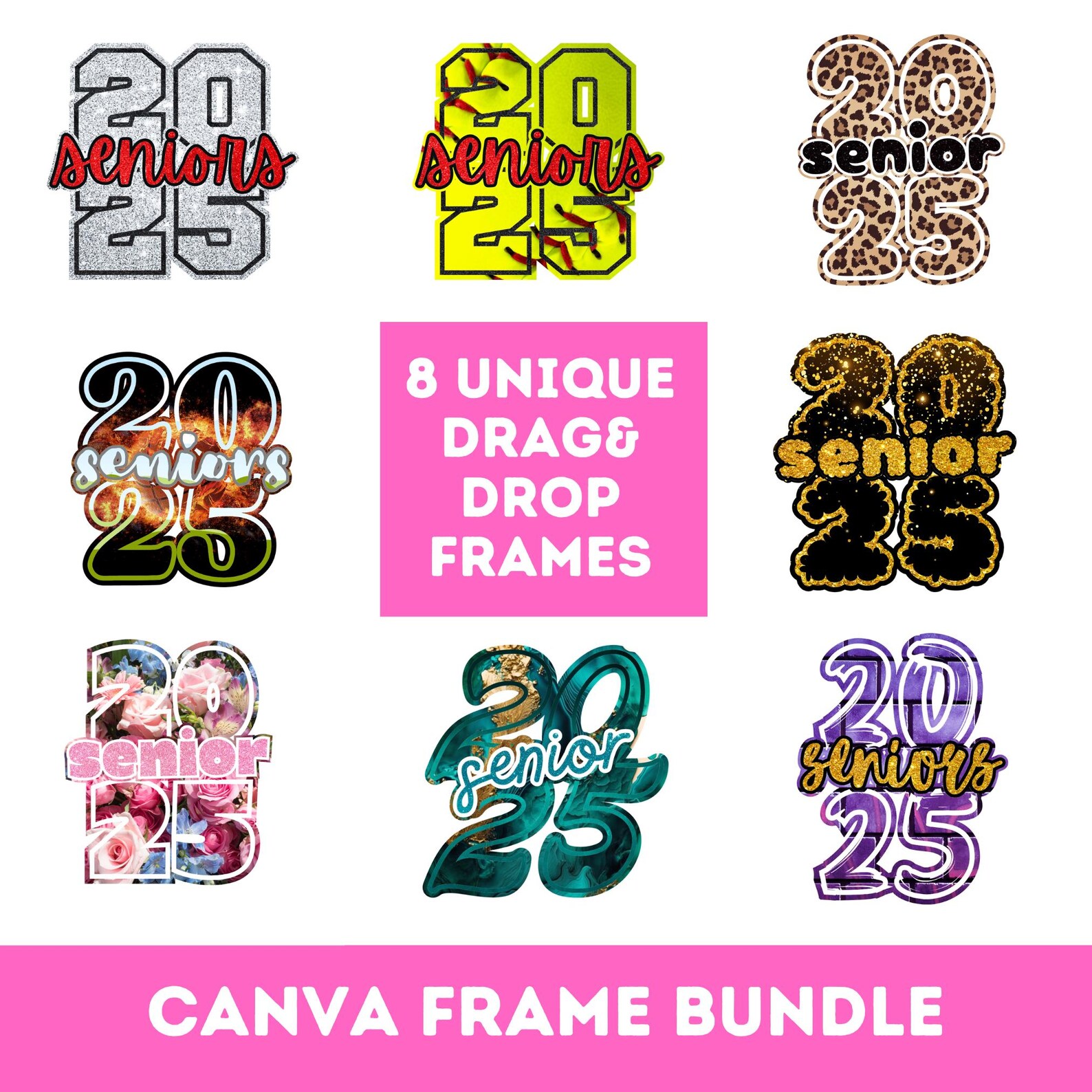2025 Canva Frame Graduation Senior Drag and Drop Editable Template '25 ...