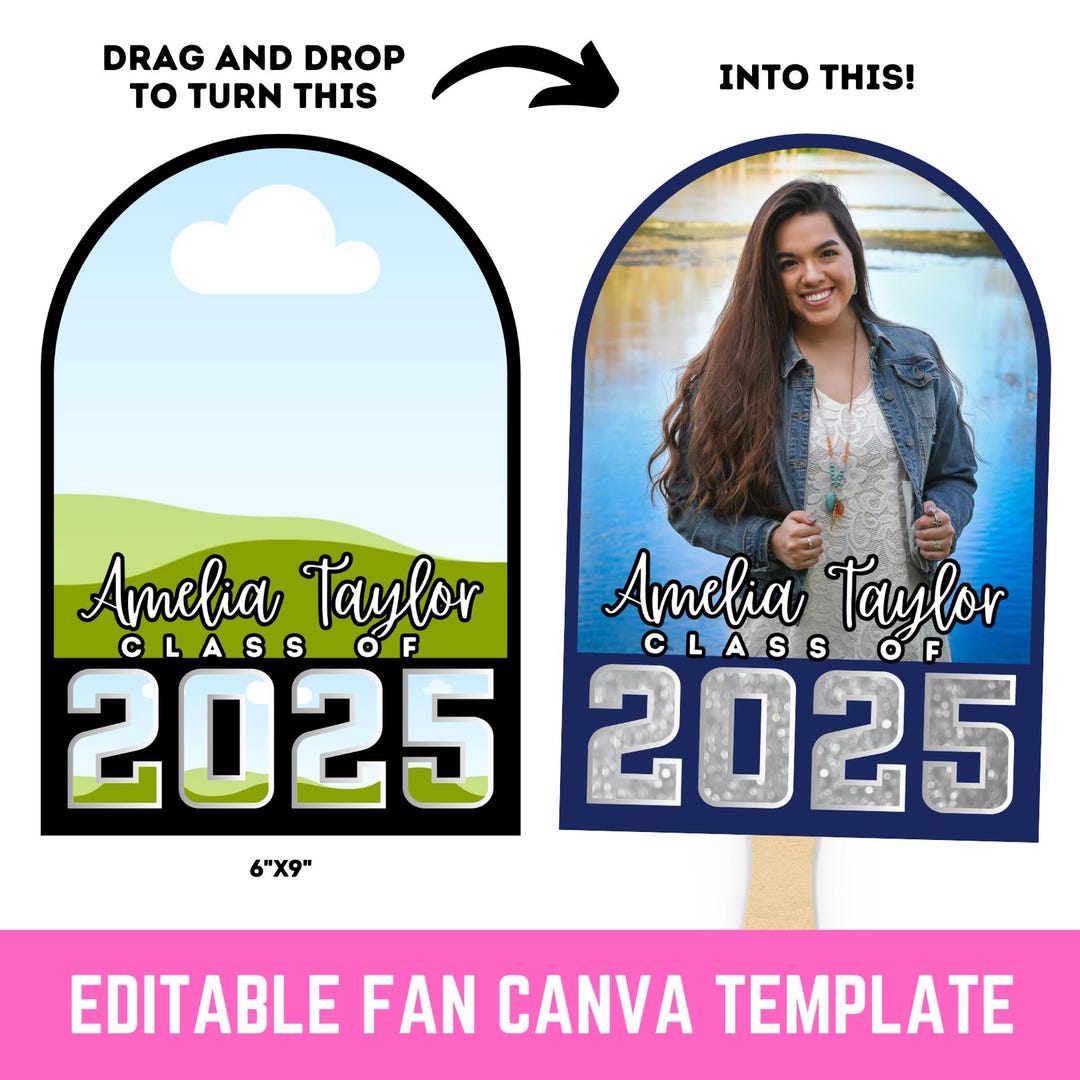 Paddle Fan 2025 Graduate Template for Grad Parents Canva Drag and Drop ...