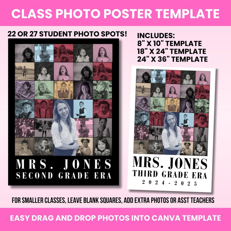 Eras Classroom Poster Student Photo Collage Teacher Decor Wall Art ...