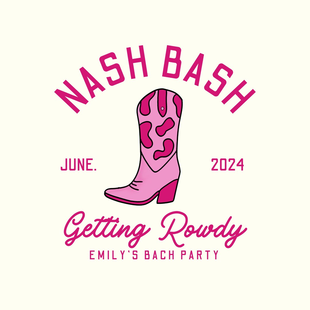 Nash Bash Logo Template Editable Canva Bach Logo Bachelorette Party ...