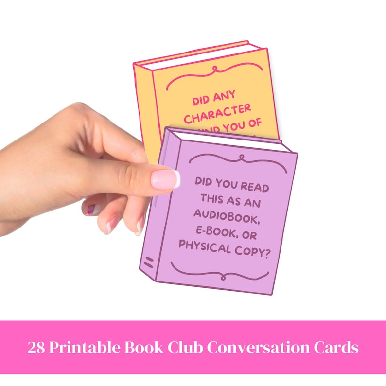 Editable and Printable Book Club Question Cards P28 Romance Book ...