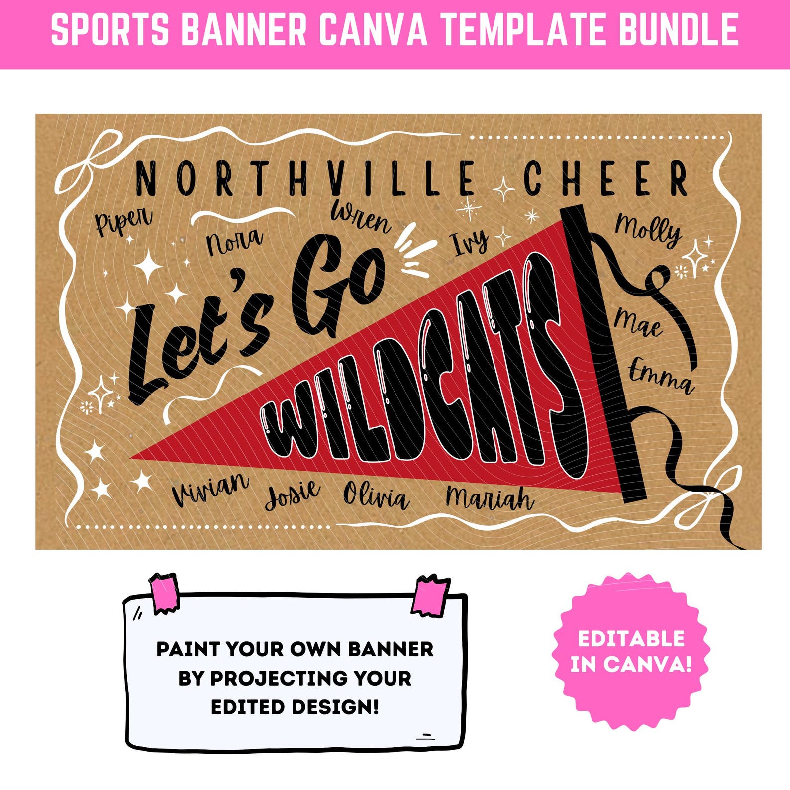 Basketball Team Sign Senior Night Banner Canva Template DIY Team Poster ...