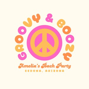 Groovy and Boozy Bach Party Logo Canva Template Bach and Boozie ...