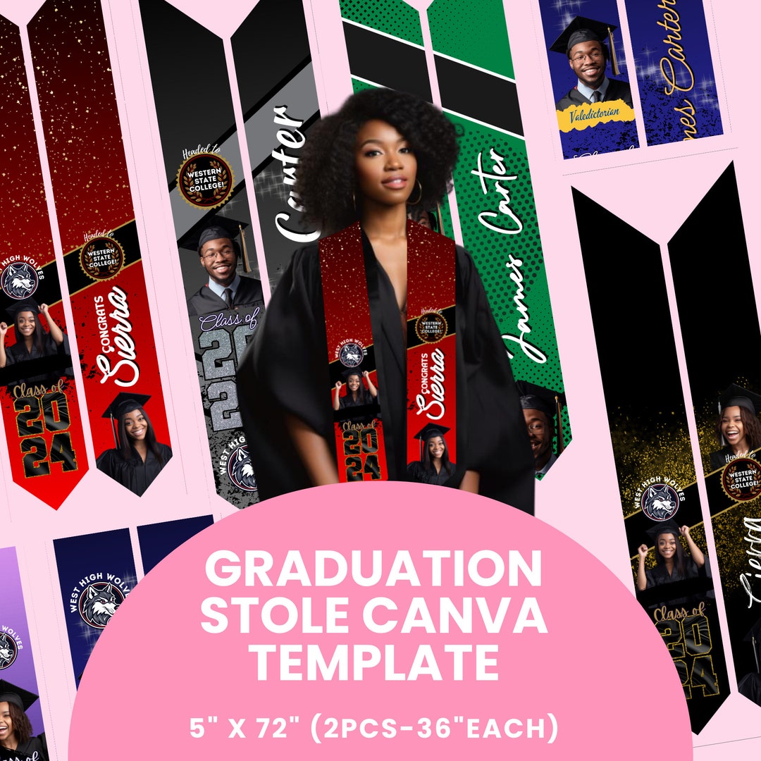 Graduation Stole Canva Template 2025 Graduation Sash for Sublimation ...