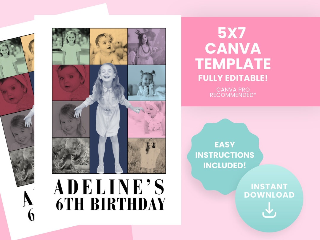 Eras 5x7 Template Editable Concert Poster Grid Eras Themed Birthday ...