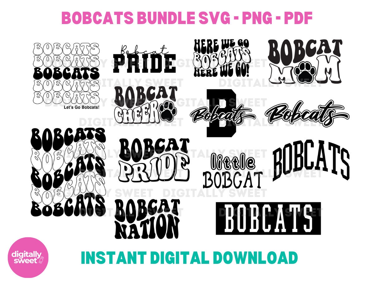 Bobcats SVG Bundle, Fall Sports Designs, High School Mascot Designs, 13 ...