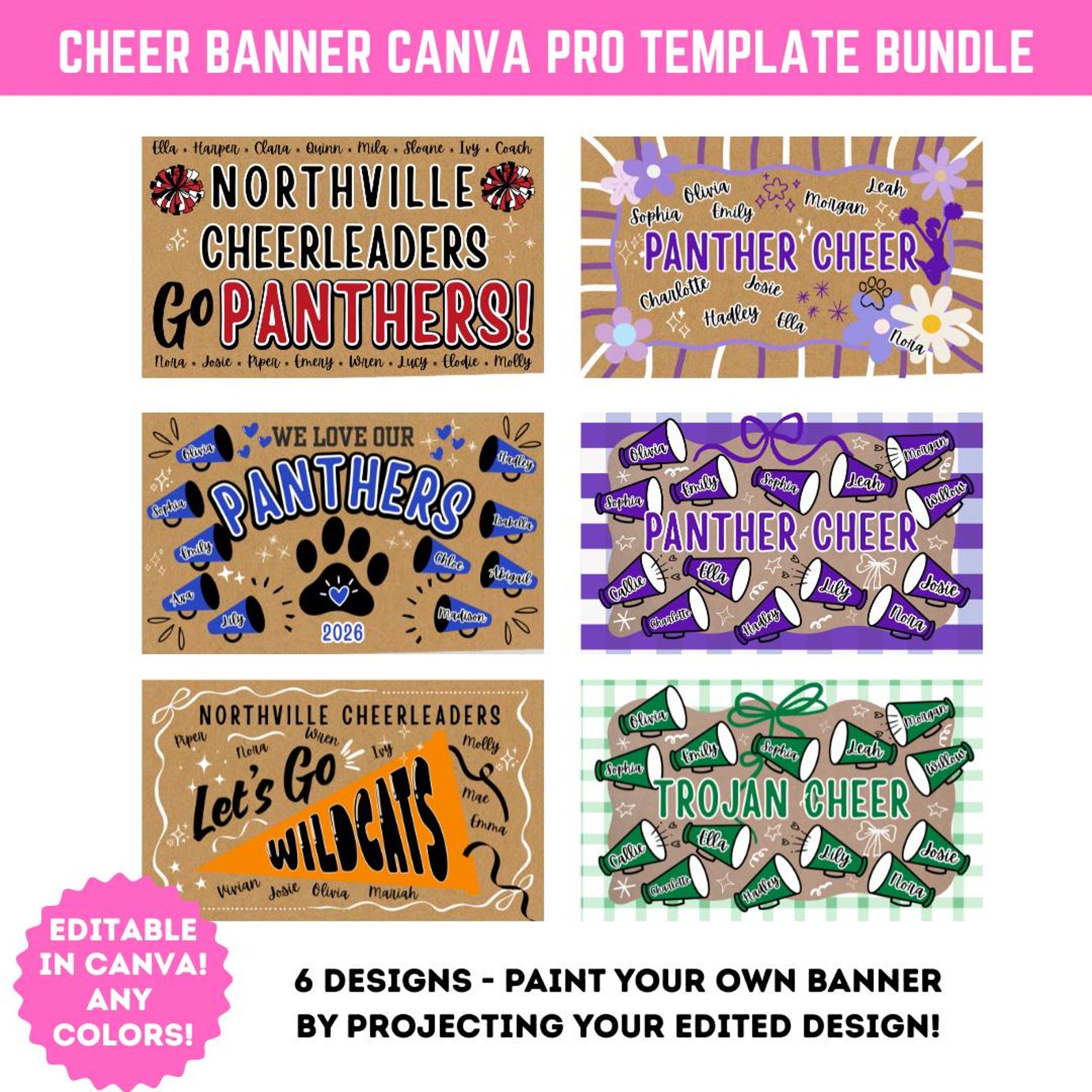 Cheer Team Senior Night Banner Template: Canva DIY Project (digital ...