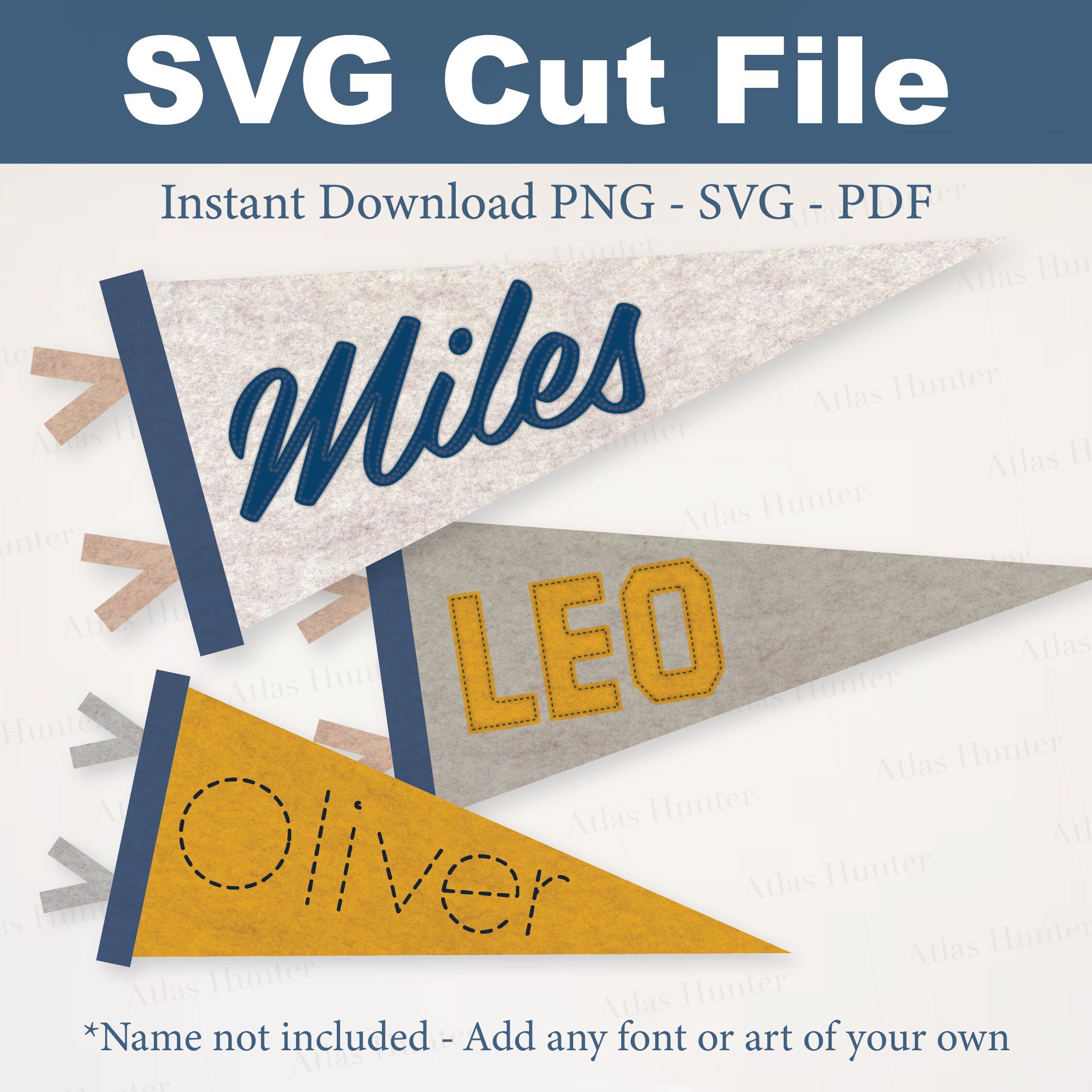 Pennant Flag SVG Cut File Vector PDF PNG Sports Nursery - Etsy