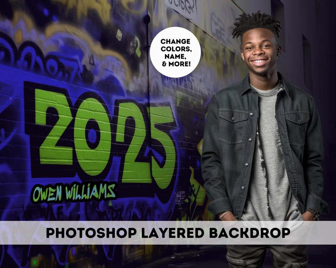 Senior 2025 Graffiti Digital Backdrop Photoshop Template Studio ...