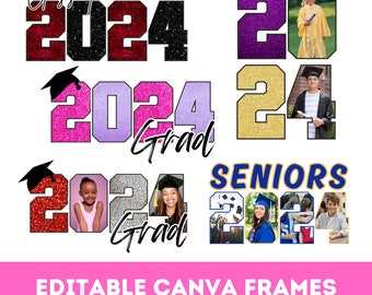 2024 Senior Canva Photo Frame Template '24 Graduate Canva Frames Bundle ...